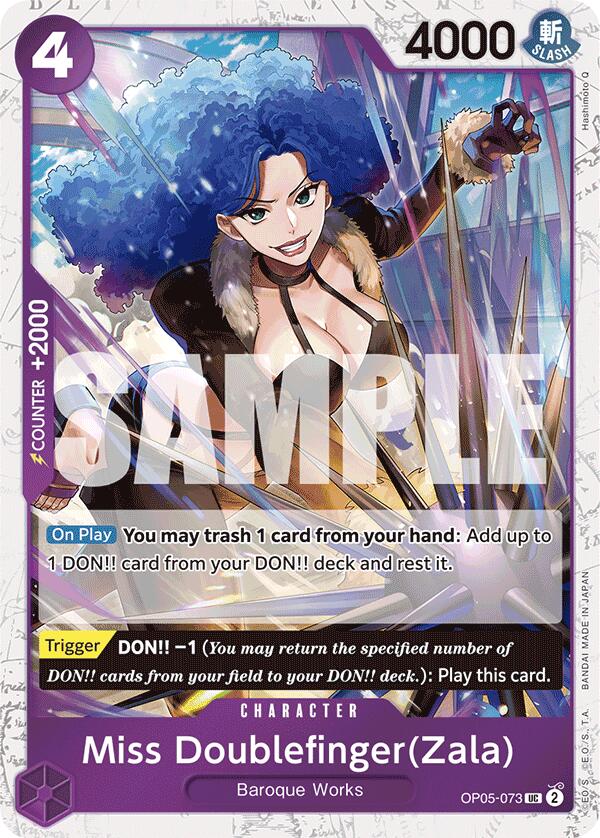 One Piece Card Game - Miss Doublefinger(Zala) (Jolly Roger Foil) - OP05 ...