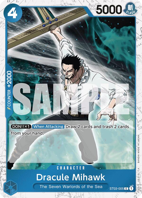 One Piece Card Game - Dracule Mihawk (ST03-005) (Jolly Roger Foil ...