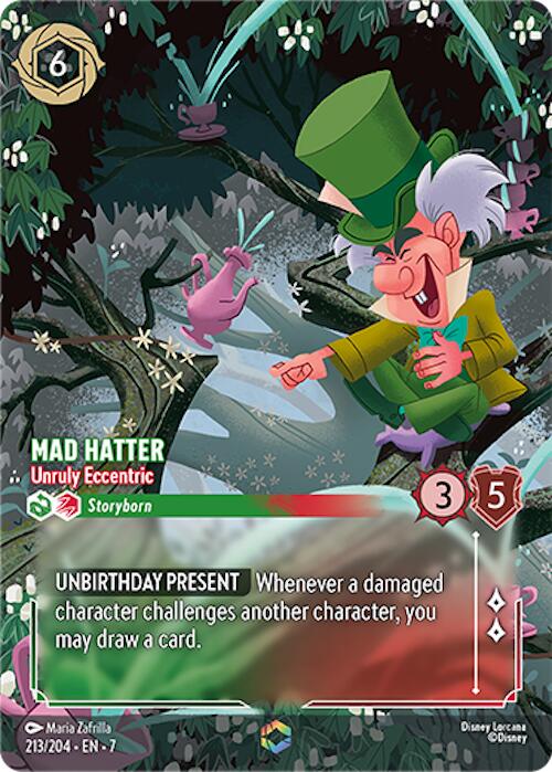 Disney Lorcana - Mad Hatter - Unruly Eccentric (Enchanted) - 213/204 ...