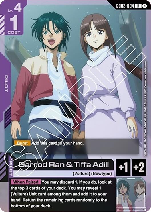 Gundam Card Game - Garrod Ran & Tiffa Adill - GD02-094 – The Straw Hat ...