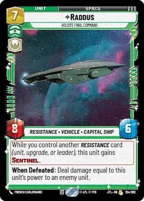 Star Wars: Unlimited - Raddus - Holdo's Final Command - 104/262 – The ...