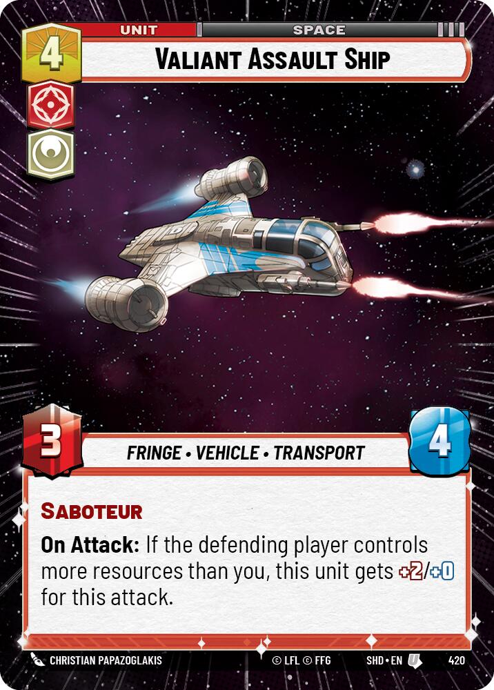 Star Wars: Unlimited - Valiant Assault Ship (Hyperspace) - 420 – The ...